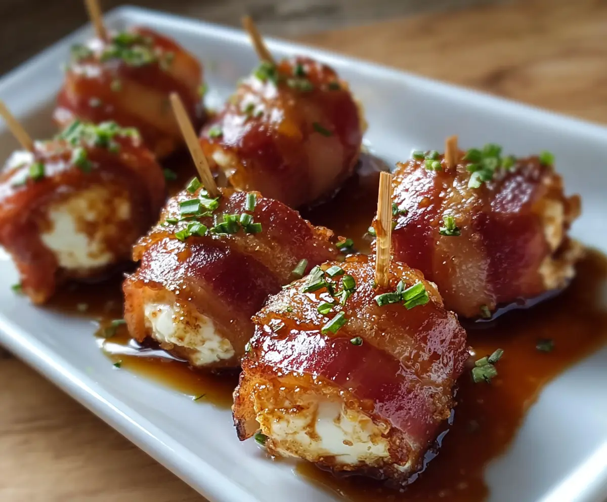 Bacon Mozzarella Poppers with Maple Glaze | Tasty Appetizer