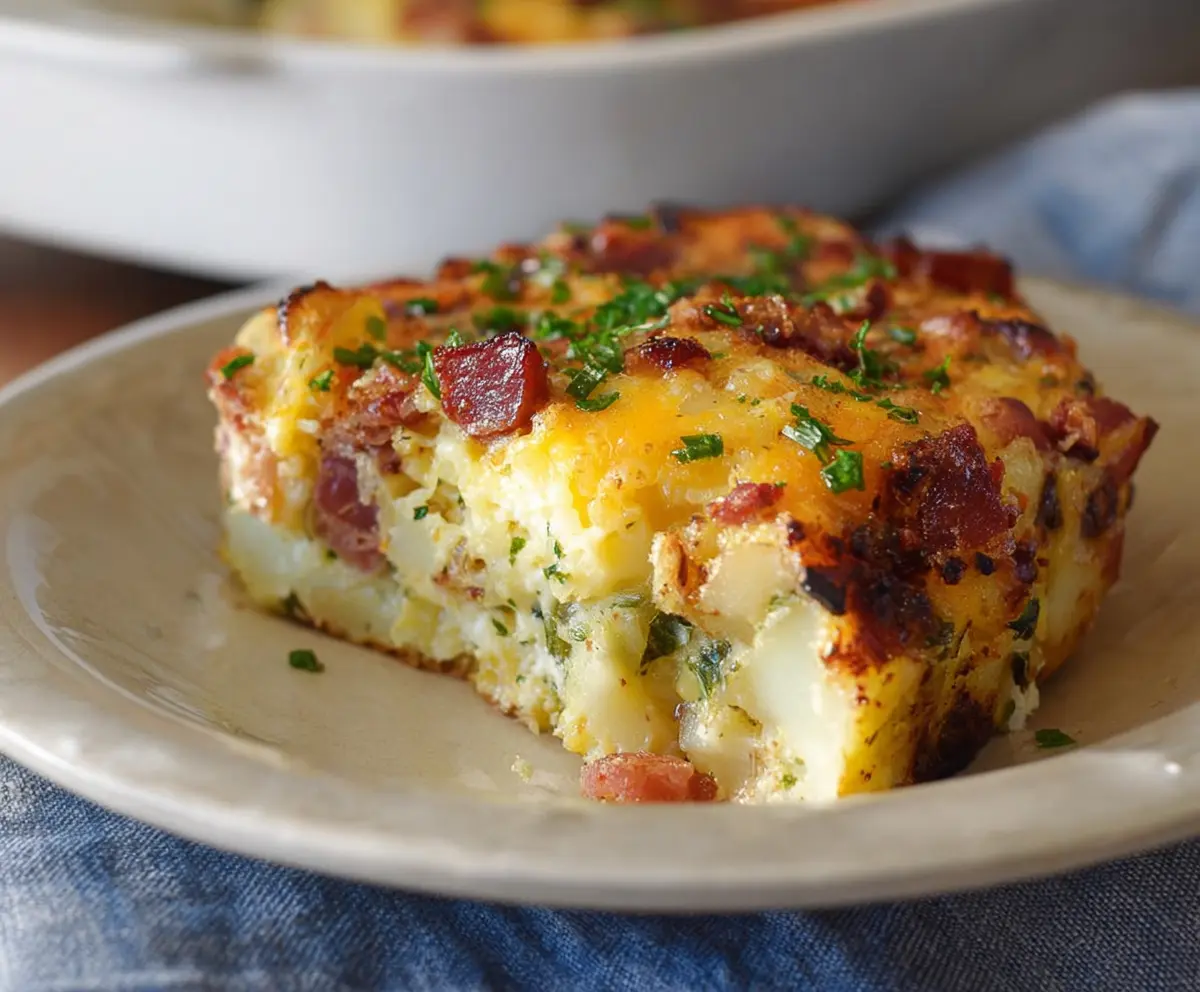 Cheesy Bacon & Potato Breakfast Casserole Recipe