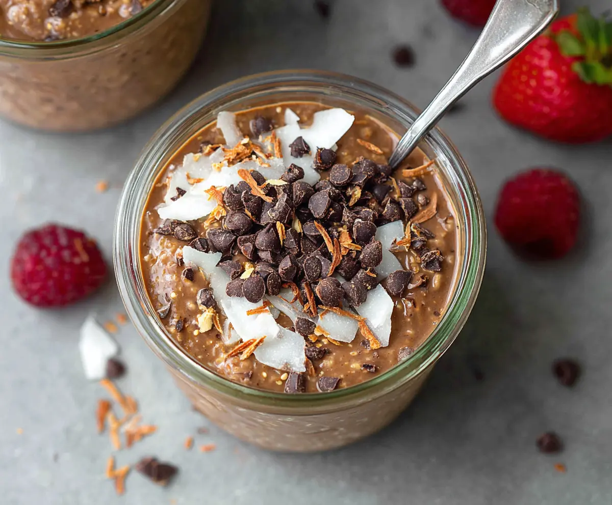 Chocolate Coconut Overnight Oats Recipe | Easy & Delicious