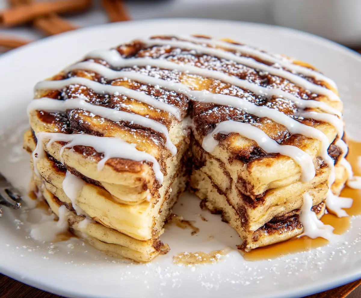 Delicious Cinnamon Roll Pancakes Recipe