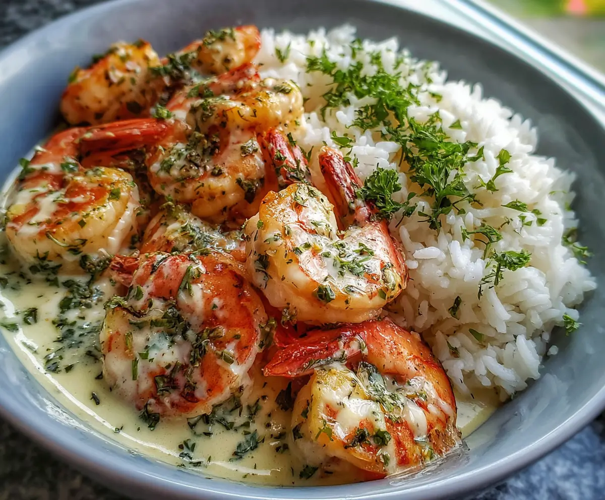 Creamy Garlic Butter Shrimp Bowl | Herb Rice Recipe
