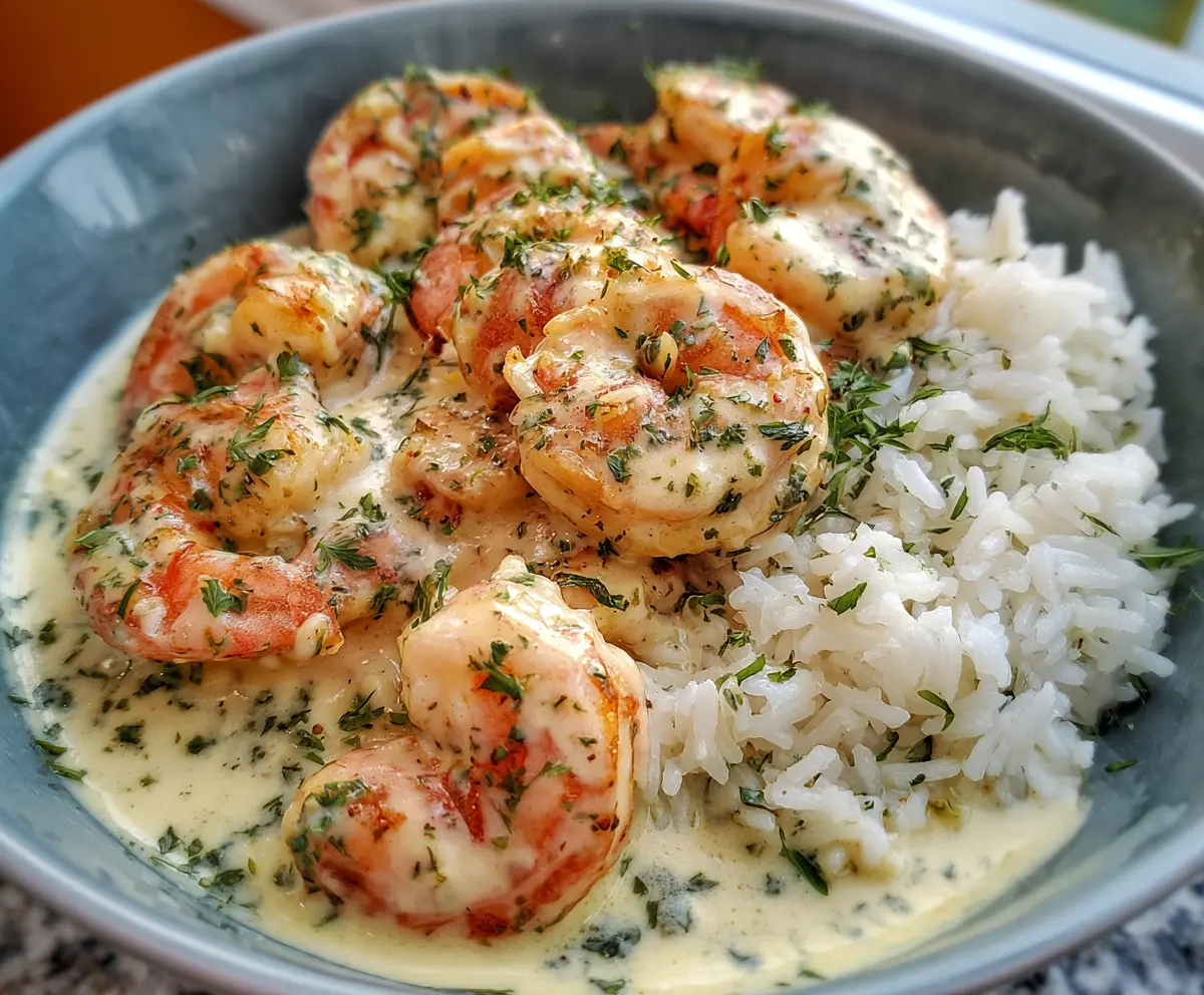 Creamy Garlic Butter Shrimp Bowl | Herb Rice Recipe