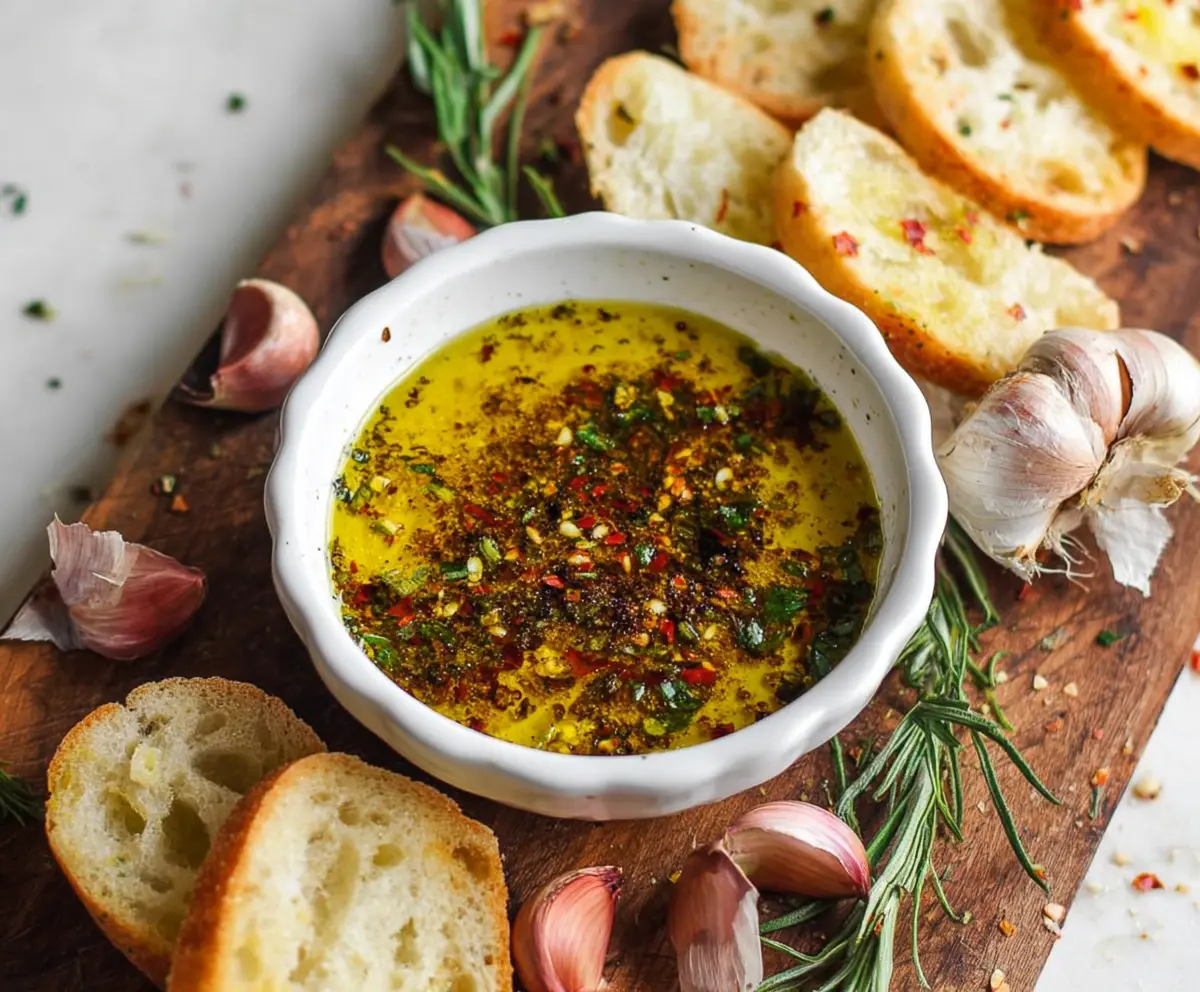Delicious Garlic Olive Oil Dip Recipe