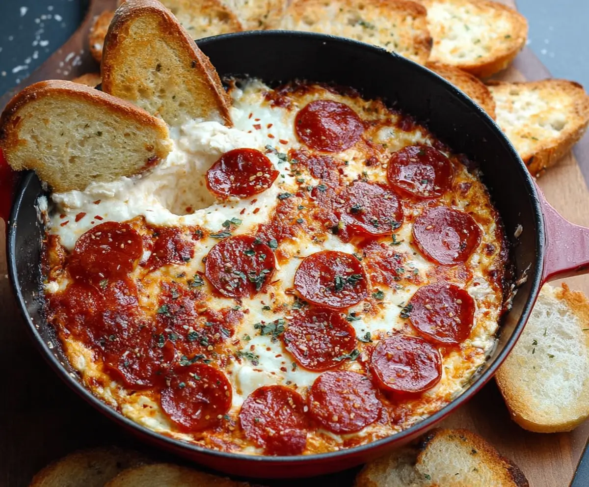 Delicious Pepperoni & Cream Cheese Pizza Dip Recipe